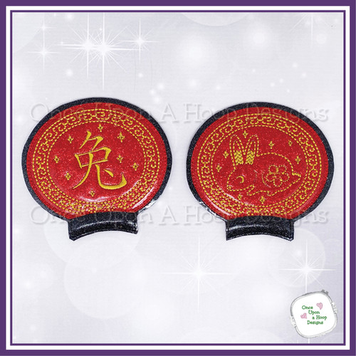 CNY Rabbit MEars 2-piece Set ITH Machine Embroidery Design | Once Upon ...