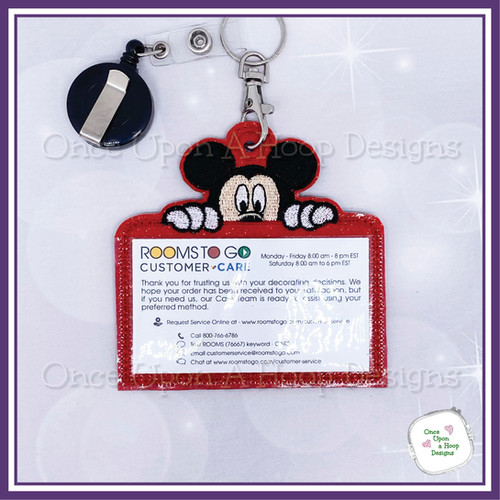 Mr Mouse Peeker Luggage / ID / BC Holder ITH Digital Machine Embroidery ...
