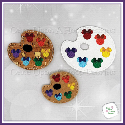 Ms Mouse Paint Pallet Feltie 3 sizes ITH Digital Embroidery Design ...