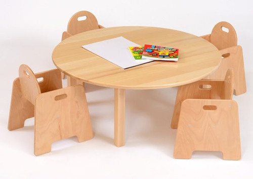 Nursery Solid Beech Circular Table With 4 Ply Chairs | Spaces Taylored