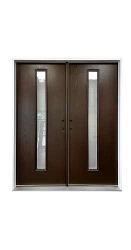 2-36" Vertical Frosted Glass Textured Fiberglass Double Door Prehung ...