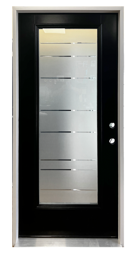 36" Painted Black Full Zenith Glass Smooth Fiberglass Prehung | ELP ...