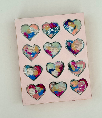 Itty Bitty Heart Paintings | jspartstudio1