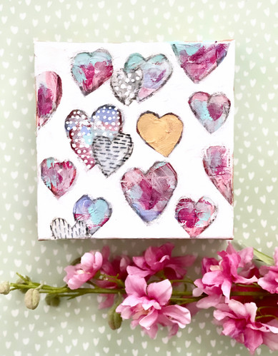 Itty Bitty Heart Paintings | jspartstudio1