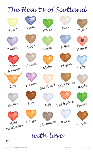 Hearts of Scotland tea towel | Ettrick Valley