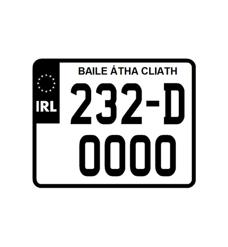 2D IRL FONT 7.5X6 MOTOR BIKE PLATE | Only Plates