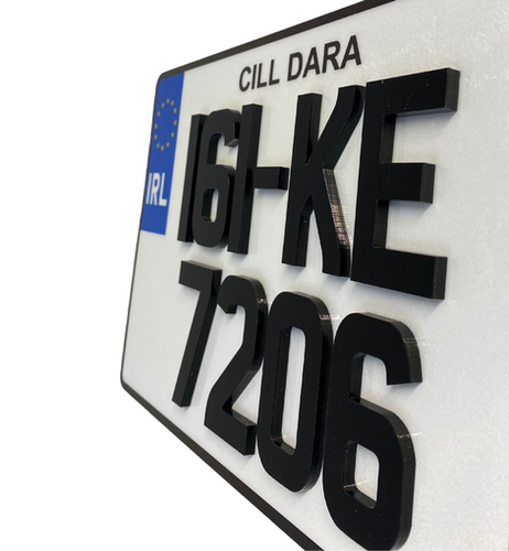 4D 11x8 Reg Plate 5mm IRL Font | Only Plates