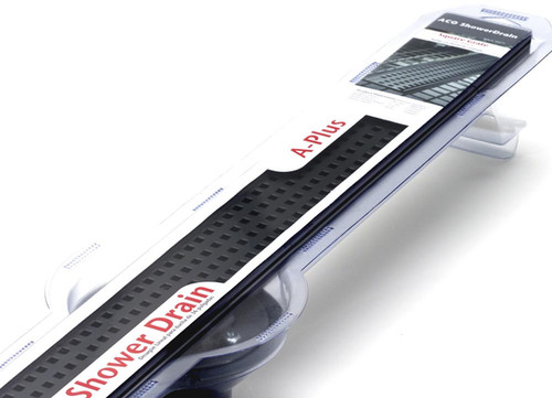 ACO Plus Square Grate Linear Shower Drain (Matte Black) | Tilegallery