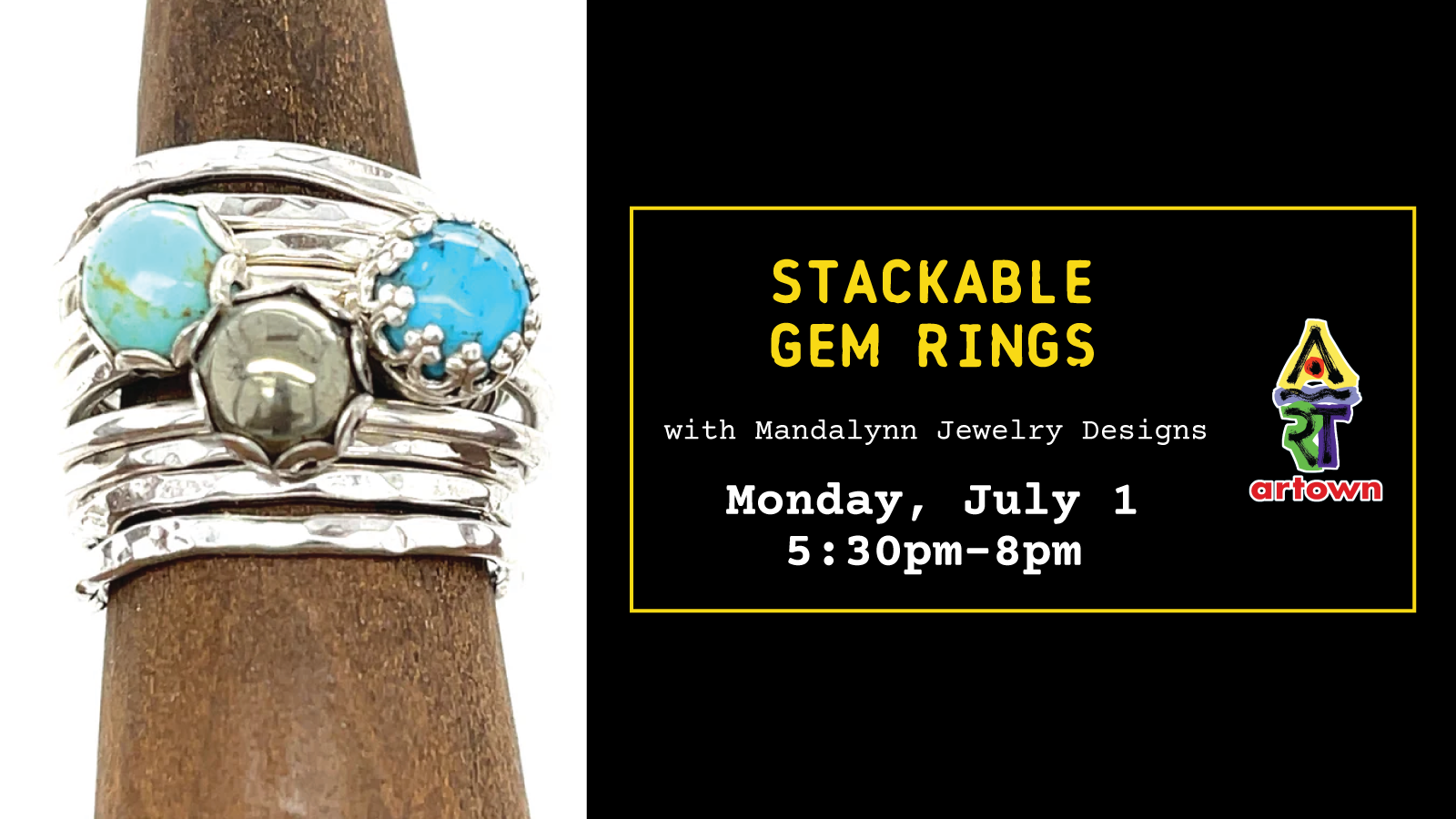 Stackable Gem Rings with Mandalynn Jewelry Designs For Artown | Reno Public Market