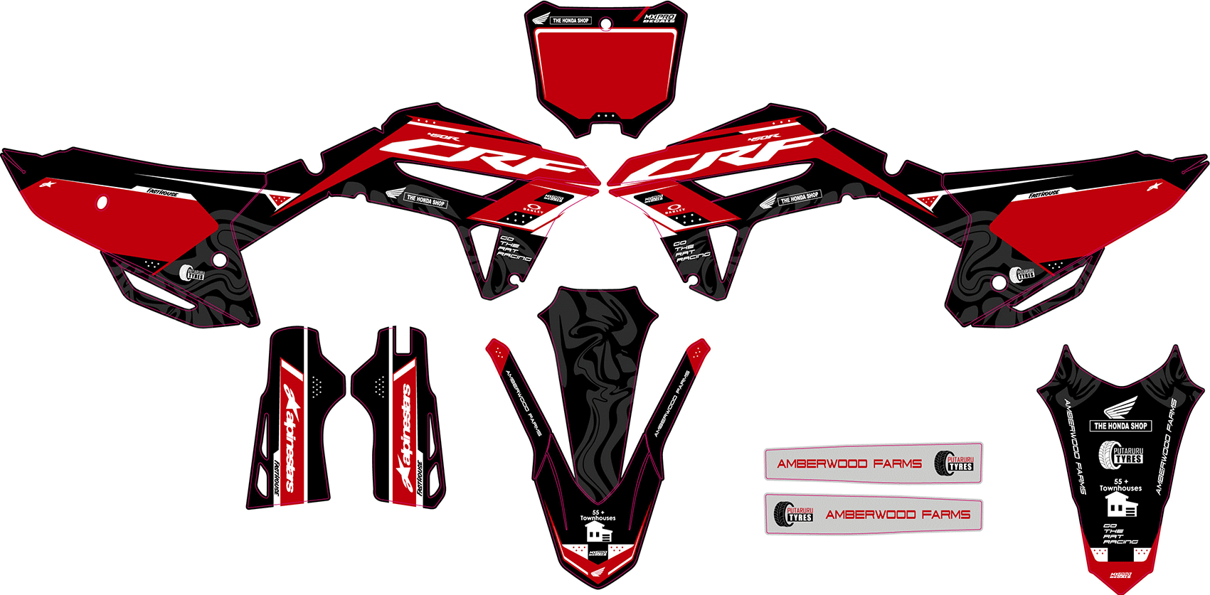 HONDA CRF250R (2022 to 2024) CRF450R (2021 to 2024) graphic kit 98 ...