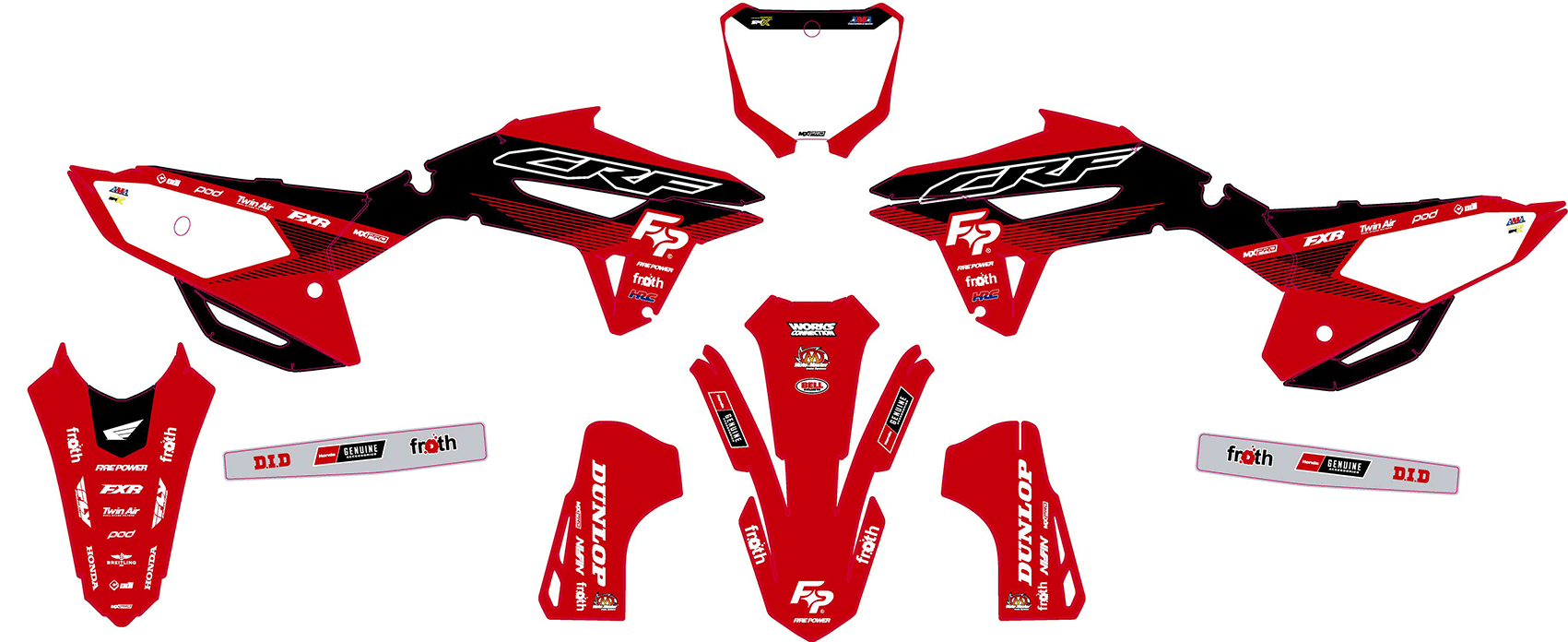 HONDA CRF250R (2022 to 2024) CRF450R (2021 to 2024) GRAPHIC KITS 117 ...