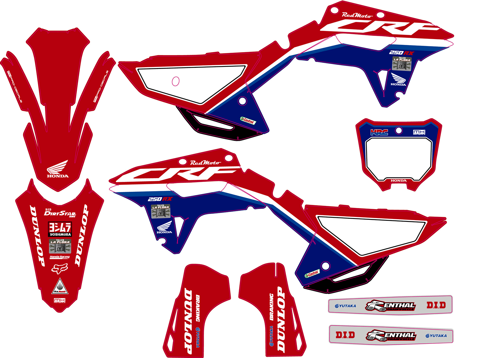 HONDA CRF250R (2022 to 2024) CRF450R (2021 to 2024) graphic kit 109 ...
