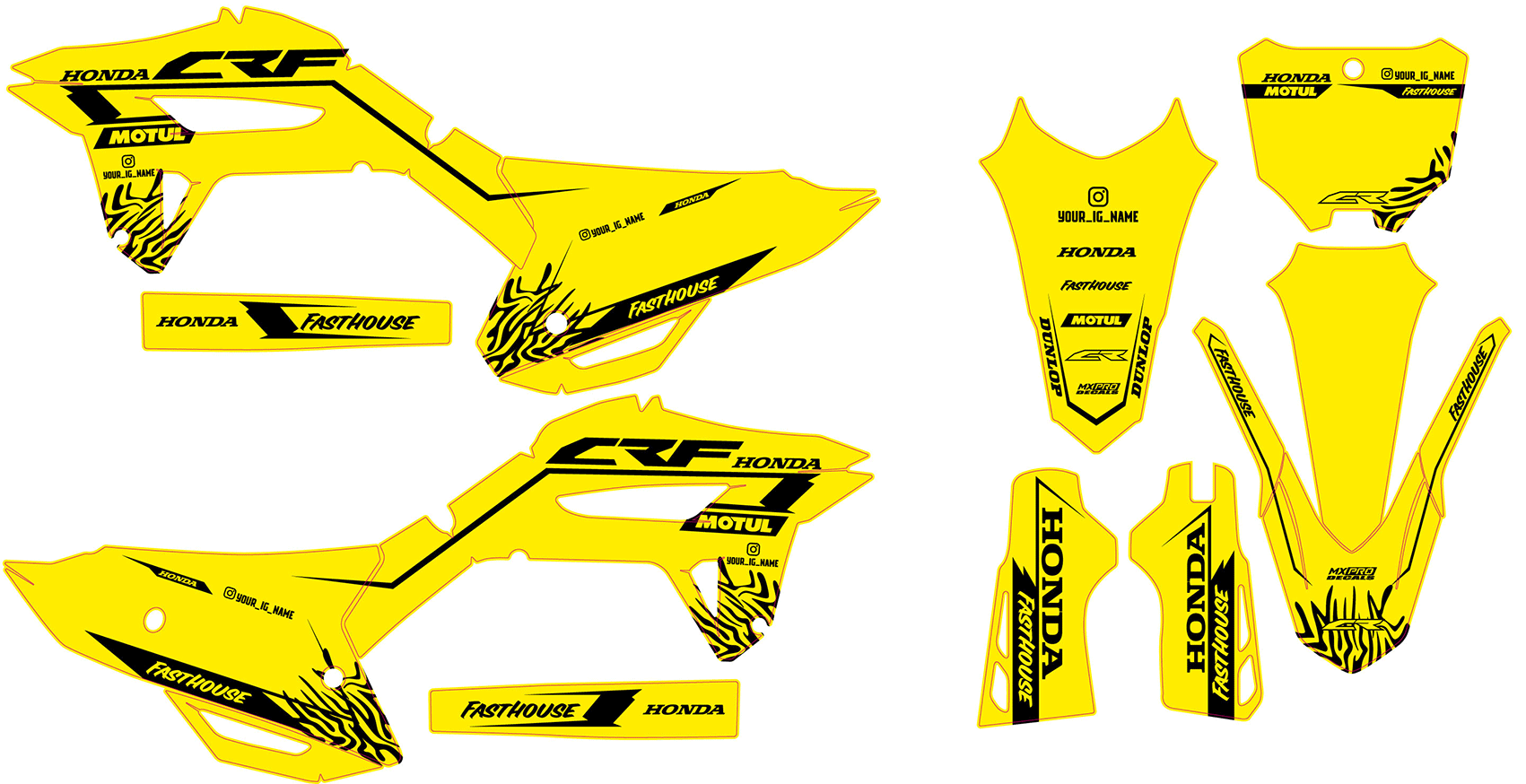 HONDA CRF250R (2022 to 2024) CRF450R (2021 to 2024) graphic kit 42 ...