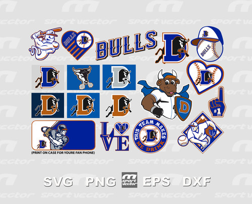 Durham Bulls Bundle, Durham IL baseball SVG files, Bulls svg ...