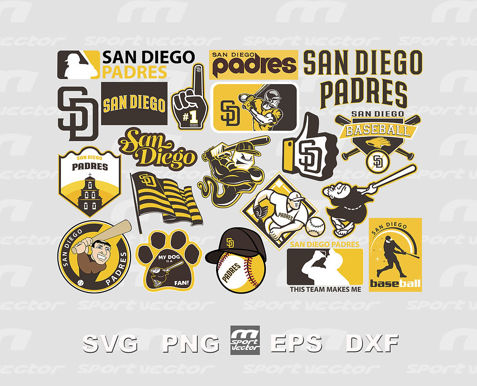 San Diego Padres MLB Team SVG Bundle | Baseball SVG & MLB Clipart ...