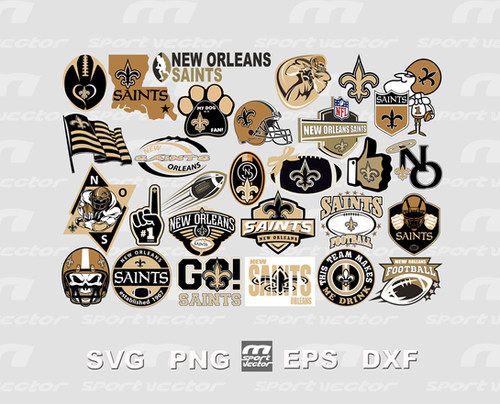 New Orleans Saints NFL Team SVG Bundle | Football SVG & NFL Clipart ...