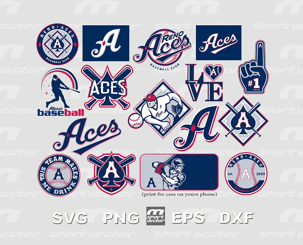 Reno Aces Team SVG Bundle | Baseball SVG PCL Clipart | MagicSportVector