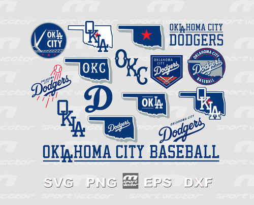 Oklahoma City Dodgers PCL Team SVG Bundle | Baseball SVG PCL Clipart ...