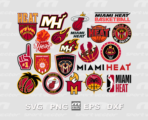 Miami Heat NBA Team SVG Bundle | Basketball SVG NBA Clipart ...