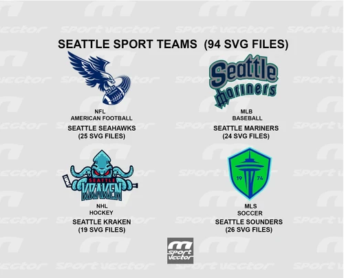 Seattle SVG Bundle | Seattle Teams SVG Sport Clipart | MagicSportVector