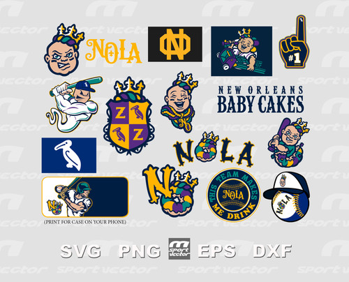 New Orleans Baby Cakes PCL Team SVG Bundle | Baseball SVG PCL Clipart ...