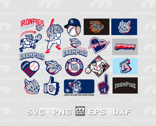 Lehigh Valley Iron Pigs Bundle, Lehigh Valley IL baseball SVG files ...