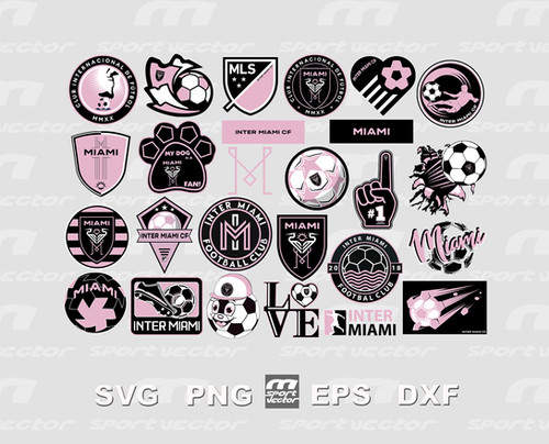 Inter Miami CF Team SVG Bundle | Soccer SVG MLS Clipart | MagicSportVector