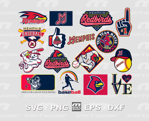 Memphis Redbirds PCL Team SVG Bundle | Baseball SVG PCL Clipart ...