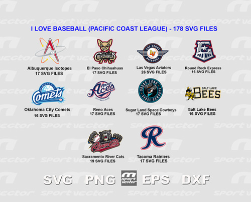 PCL 10 teams (178 SVG files) | All PCL Baseball Teams SVG Bundle | PCL ...