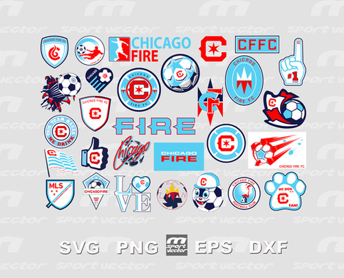 Chicago Fire MLS Team SVG Bundle | Soccer SVG MLS Clipart ...