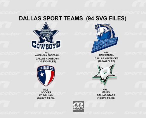 DallasTeams SVG Bundle | Dallas Teams SVG Sport Clipart | MagicSportVector