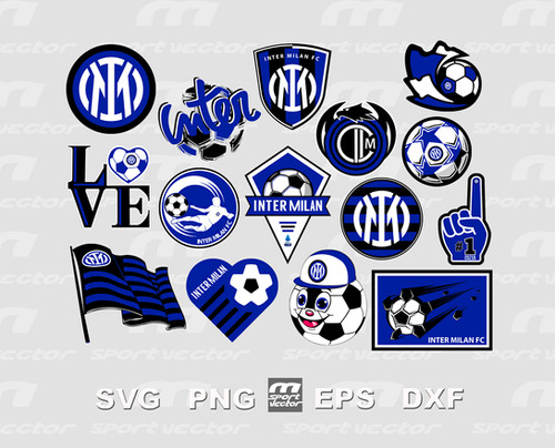 Inter Milan Italian Serie A Team SVG Bundle | Soccer SVG Italian Serie ...