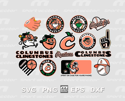 Columbus Clingstones SL Team SVG Bundle | Baseball SVG SL Clipart ...