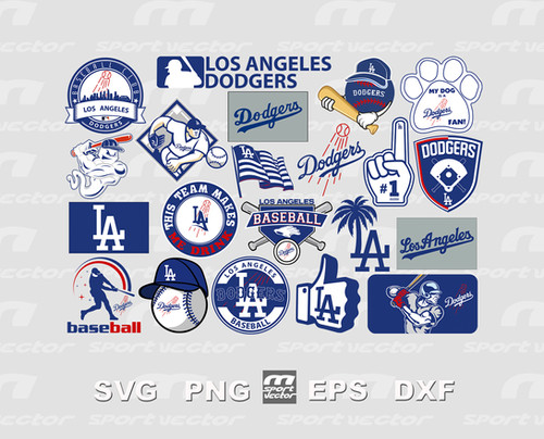 Los Angeles Dodgers MLB Team SVG Bundle | Baseball SVG & MLB Clipart ...