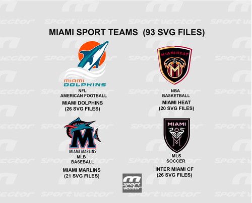 Miami Teams SVG Bundle | Miami Teams SVG Sport Clipart | MagicSportVector