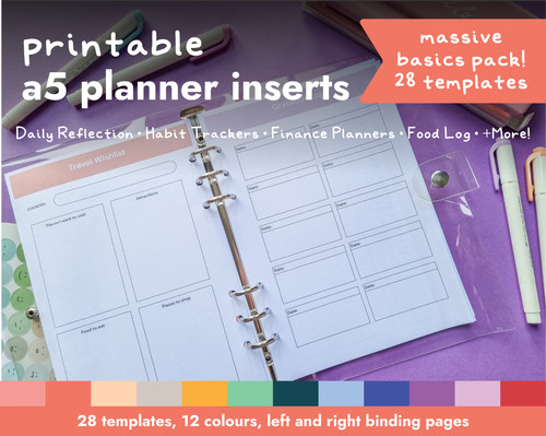 Bright Colourful A5 Printable Planner Inserts | July Baby