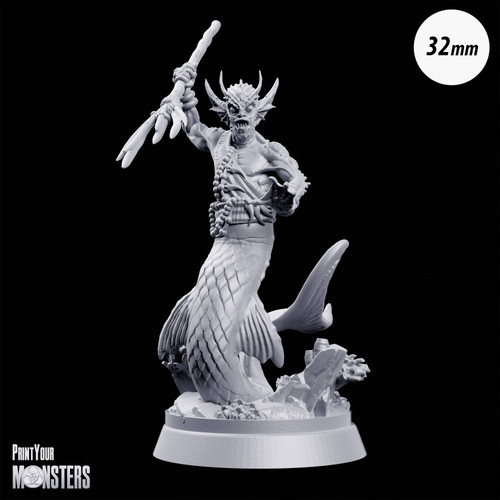 Sea Elf Merman | Bunker Miniatures