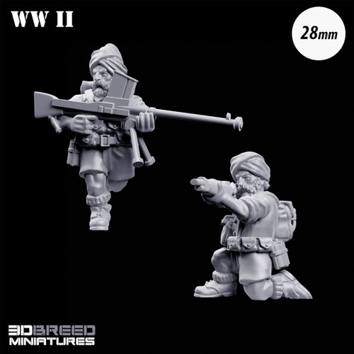 28mm Commonwealth Sikh BOYS AT Rifle Team | Bunker Miniatures