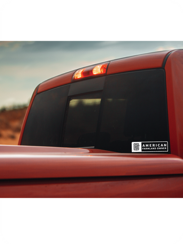American Farmland Owner White Car Window Decal | AmericanFarmlandNews