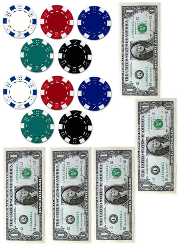 Chips and money A4 sheet cupcake toppers edible icing or wafer