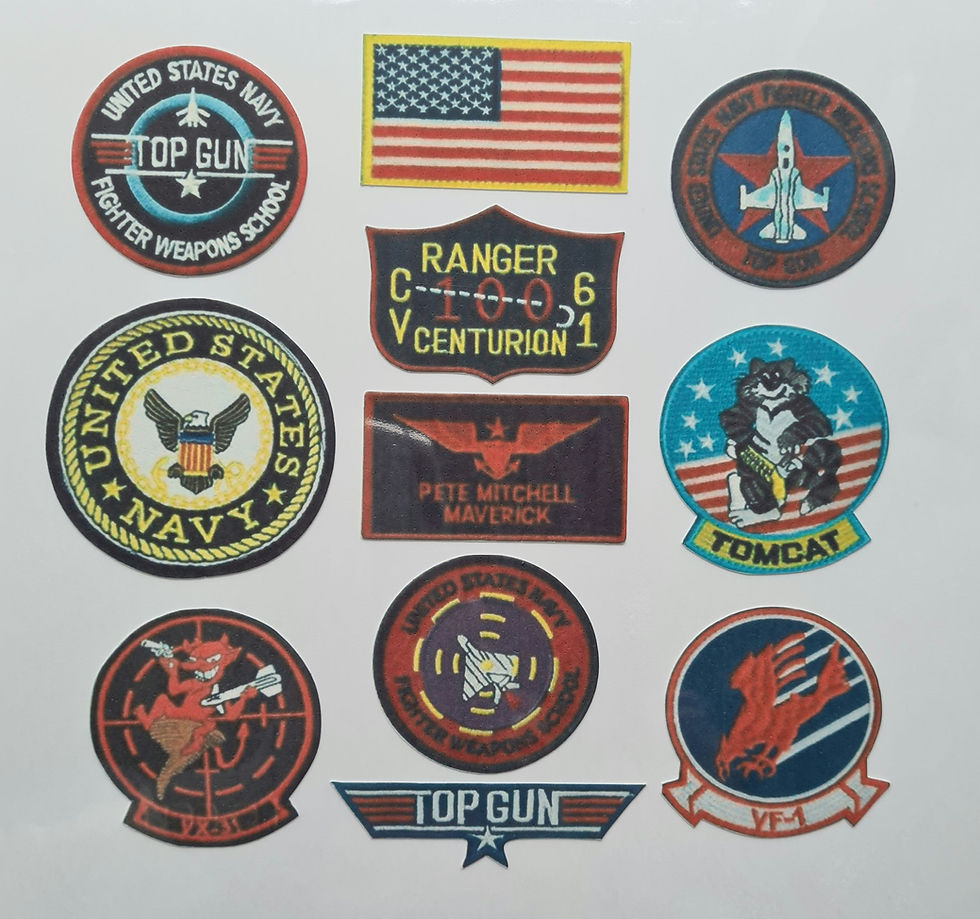 Top Gun Badges Cake Cupcake Toppers - A4 Sheet, Icing or Wafer