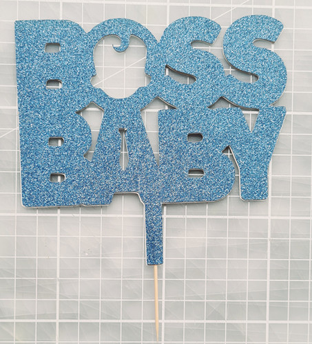 Boss baby sign, made to order, Card topper for cakes and cupcakes
