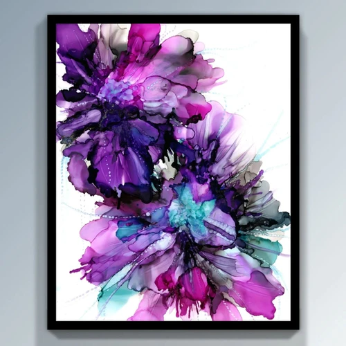 Bloom, 14"x11", alcohol ink on yopo | LivitArt| Michigan artist Galina ...