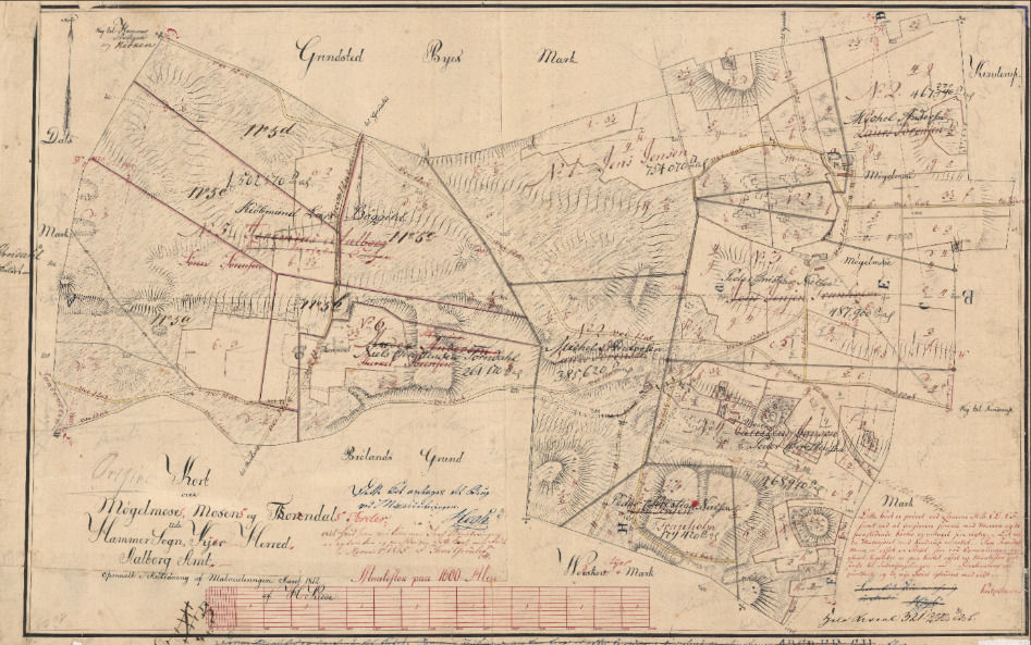 Matrikelkort, Møgelmose, Hammer sogn, Kær herred, ca. 1812