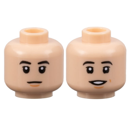 Head Dual Sided Black Eyebrows, Chin Dimple, Neutral / Open Mouth Smile ...