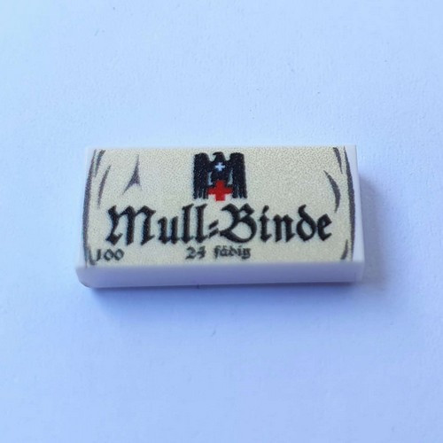 Printed LEGO® Tile 1x2 'WW2 German Mull-Binde" | brickssoldier