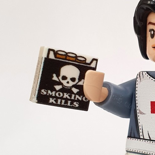 Printed LEGO® Tile 1x1 'Cigarettes Smoking Kills' | brickssoldier