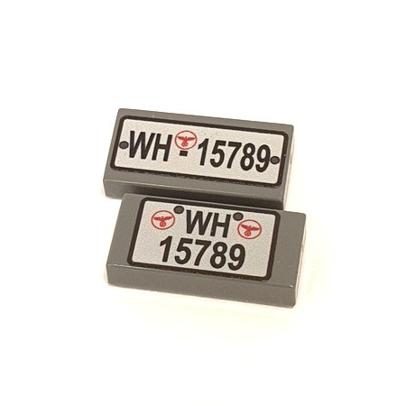 2-Pack Set 'German License Plates WH' Printed LEGO® Tiles 1x2 ...