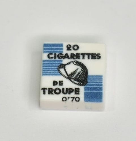 Printed LEGO® Tile 1x1 'WW2 French Cigarettes De Troupe' | brickssoldier