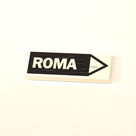Printed LEGO® Tile 1x3 'WW2 Road Sign Roma' | brickssoldier